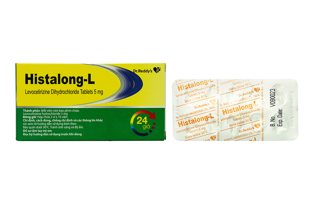 Histalong-L 5mg trị triệu chứng viêm mũi dị ứng, mề đay (2 vỉ x 10 viên ...
