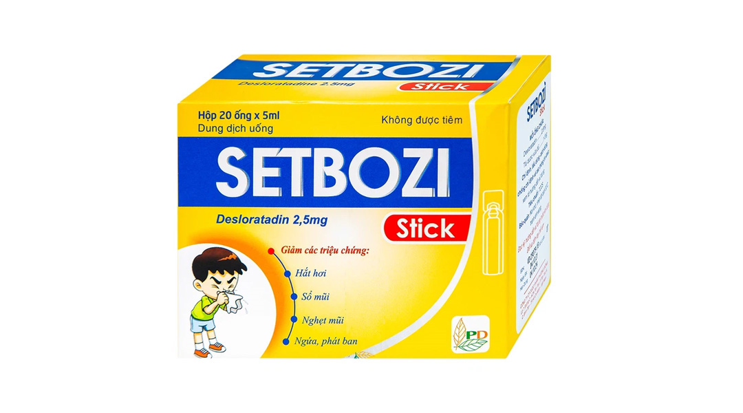 Dung dịch uống Setbozi Stick 2.5mg/5ml giảm viêm mũi dị ứng (20 ống x ...