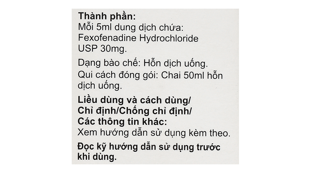 Hỗn dịch uống Axofen trị viêm mũi dị ứng, mày đay chai 50ml - 12/2025 ...