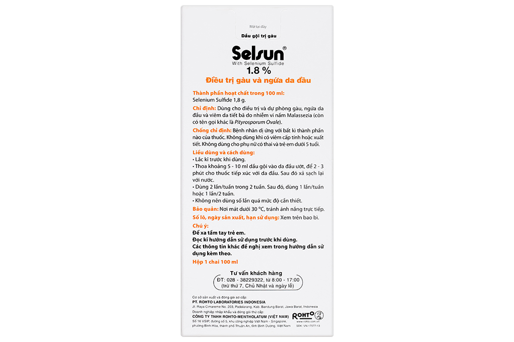 Dầu gội Selsun 1.8% điều trị gàu và ngứa da đầu chai 100ml - 03/2026 ...