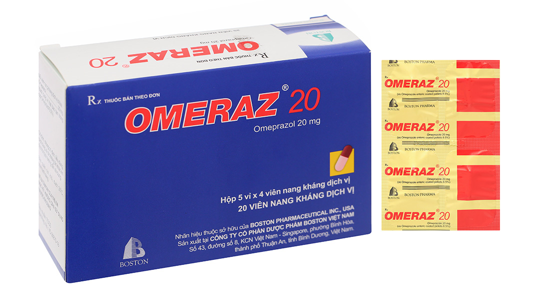 Thuốc Omeraz 20 phòng và trị tái phát loét dạ dày, tá tràng (5 vỉ x 4 ...