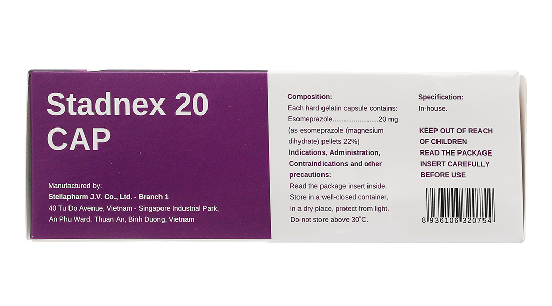 Stadnex 20 Cap Stella trị trào ngược dạ dày, thực quản - 01/2026 | nhathuocankhang.com