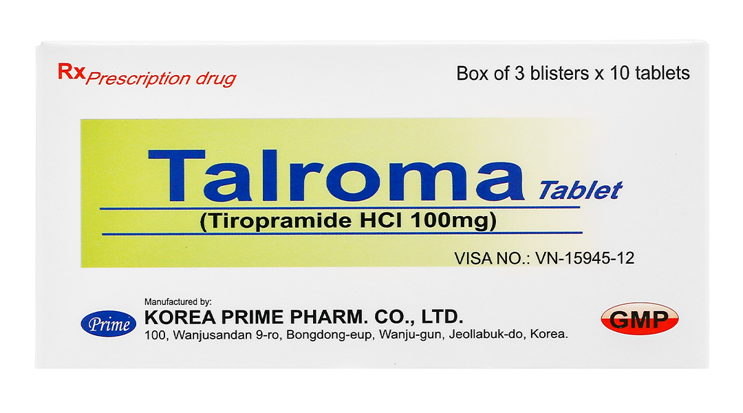 Thuốc Talroma Tablet 100mg giảm đau do co thắt tiêu hóa - 12/2025 ...