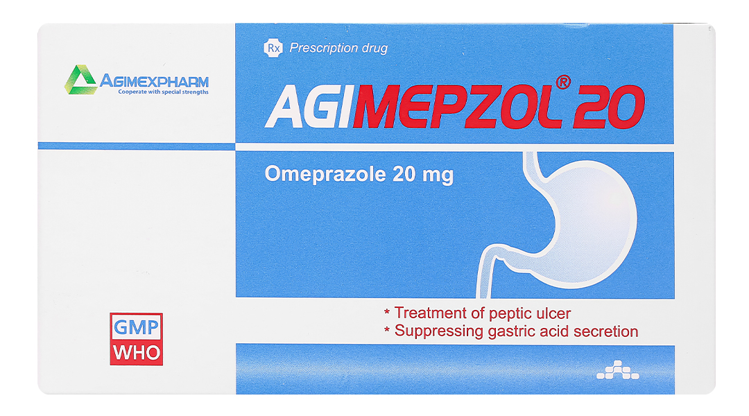 Agimepzol 20 trị loét dạ dày tá tràng, trào ngược (10 vỉ x 10 viên ...