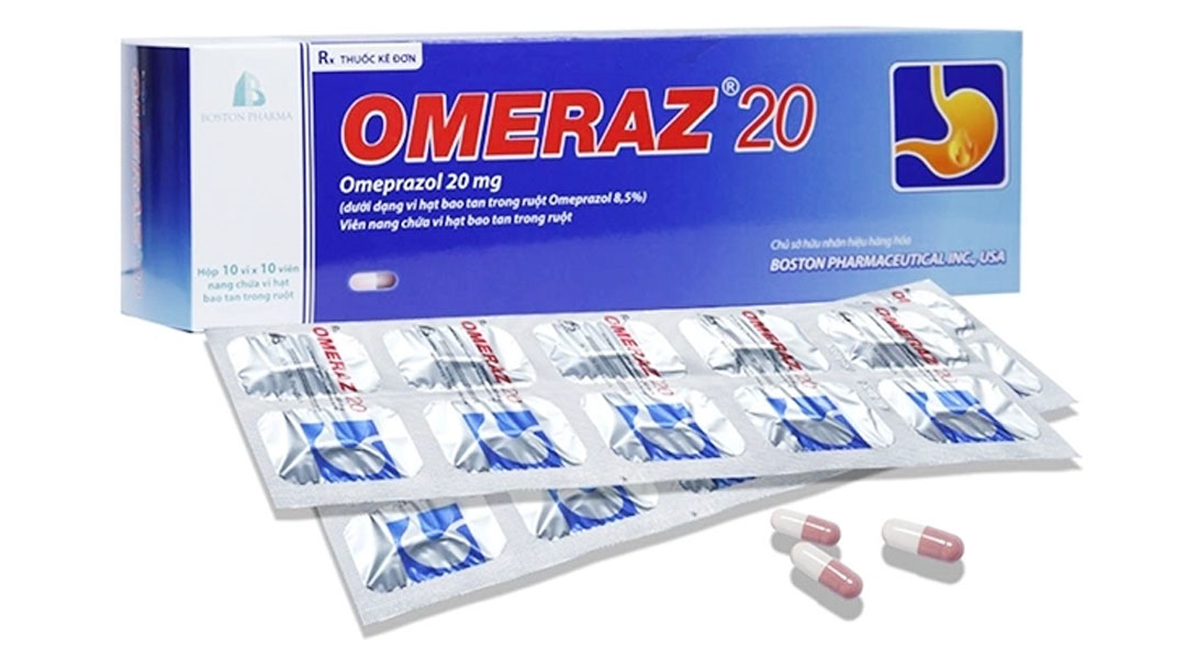 Omeraz 20 trị viêm loét, trào ngược dạ dày, thực quản (10 vỉ x 10 viên ...