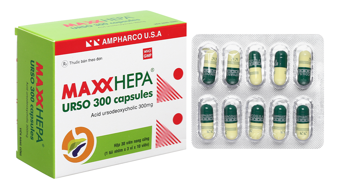 Maxxhepa Urso 300 Capsules trị xơ gan do mật nguyên phát (3 vỉ x 10 ...
