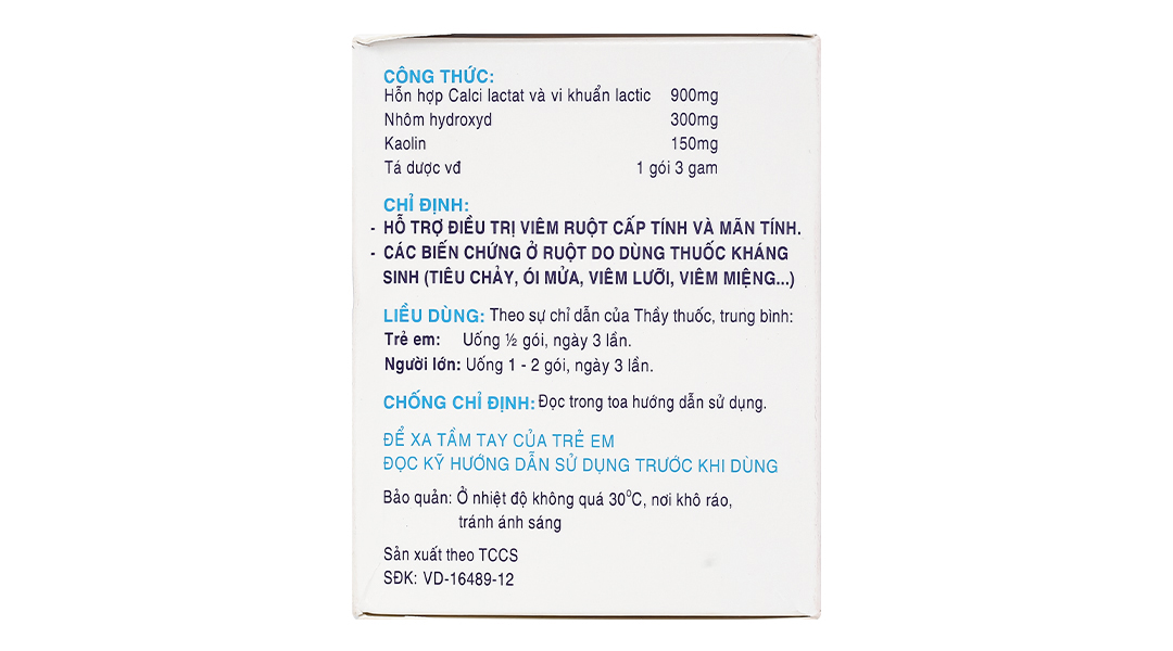 Thuốc bột Enteric trị viêm ruột cấp và mãn tính (30 gói x 3g) - 09/2025 ...