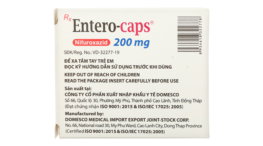 Thuốc Entero-caps 200mg điều trị tiêu chảy cấp - 12/2025 ...