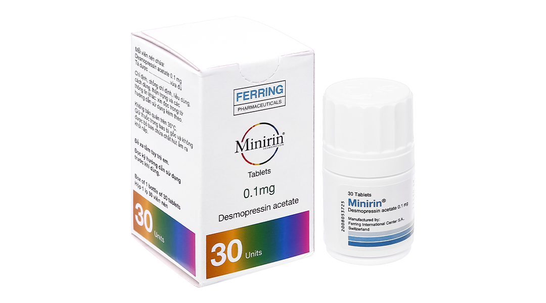 Minirin 0.1mg trị đái tháo nhạt, tiểu đêm lọ 30 viên - 08/2025 ...