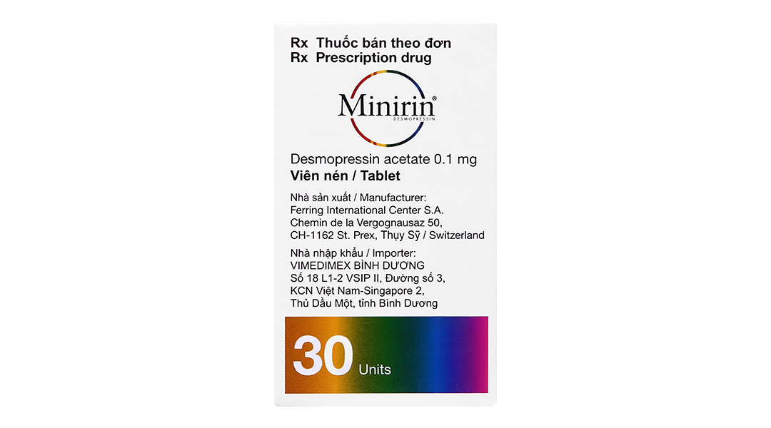 Minirin 0.1mg trị đái tháo nhạt, tiểu đêm lọ 30 viên - 08/2025 ...