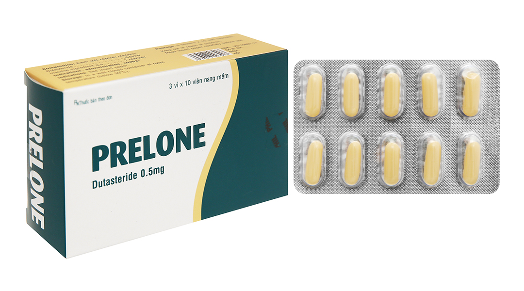 Prelone 0.5mg trị phì đại tuyến tiền liệt (3 vỉ x 10 viên) - 08/2025 ...