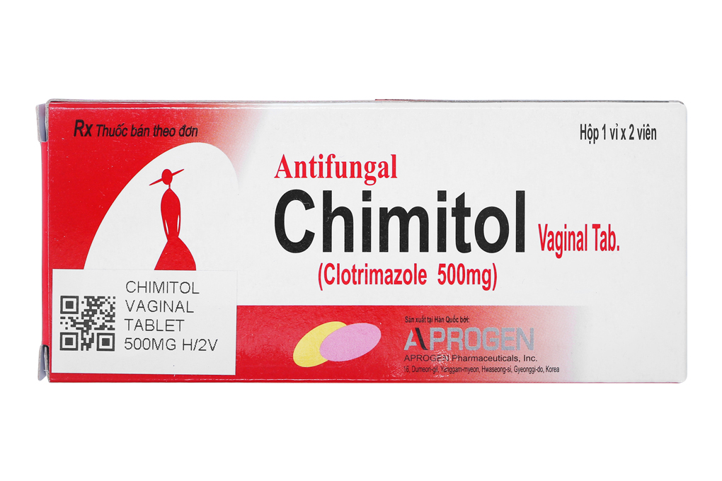 Viên đặt âm đạo Chimitol Vaginal Tab 500mg trị nhiễm khuẩn, nấm âm đạo ...
