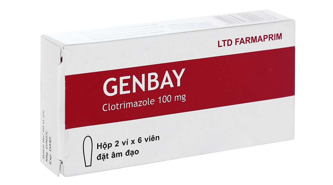 Viên đặt âm đạo Genbay 100mg trị nhiễm khuẩn, nấm âm đạo (2 vỉ x 6 viên) - 01/2026 ...