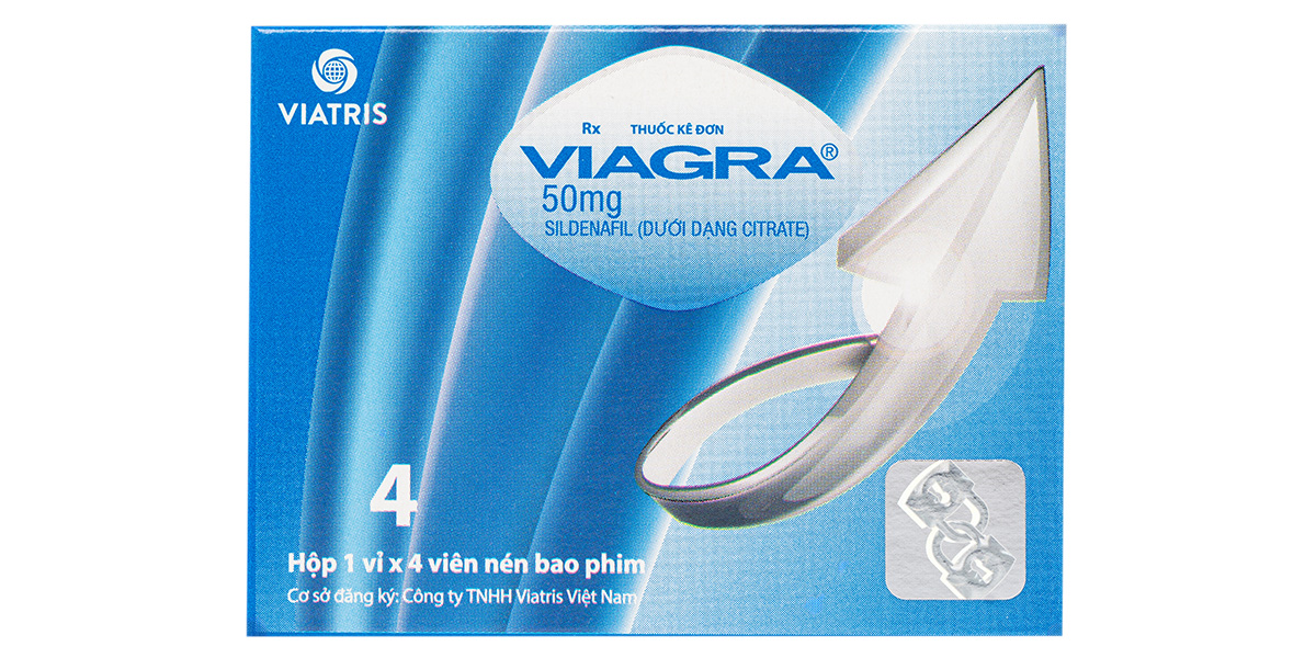 Viagra 50mg trị rối loạn cương dương (1 vỉ x 4 viên) - 10/2024 ...