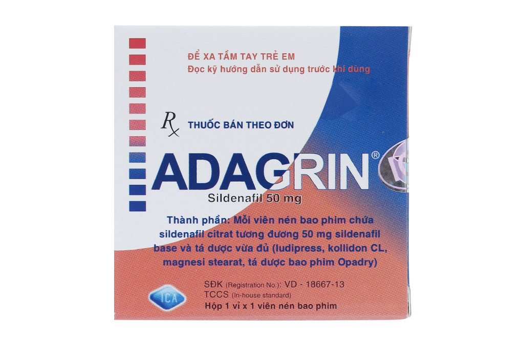Adagrin 50mg trị rối loạn cương dương (1 vỉ x 1 viên) - 09/2025 ...