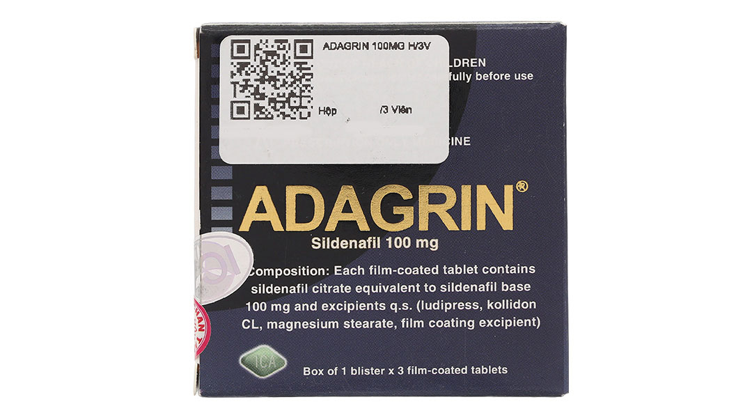 Adagrin 100mg trị rối loạn cương dương (1 vỉ x 3 viên) - 08/2025 ...