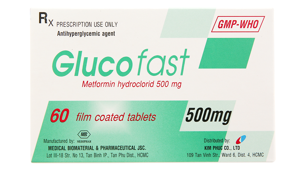 Thuốc Glucofast 500mg trị đái tháo đường tuýp 2 (4 vỉ x 15 viên) - 08/ ...