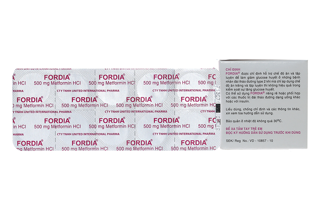 Fordia 500mg trị đái tháo đường (10 vỉ x 10 viên) - 01/2026 ...