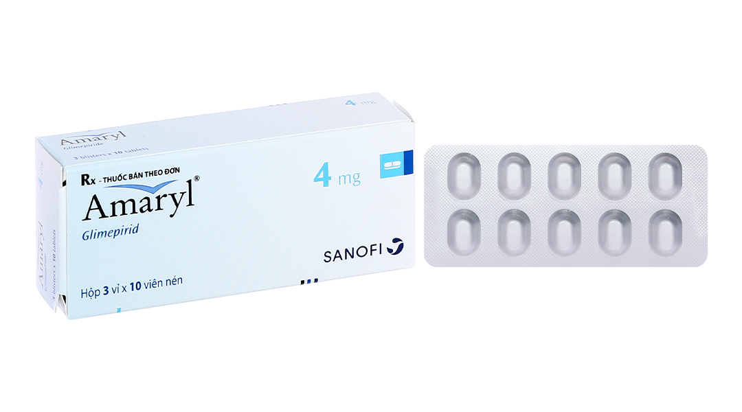 Amaryl 4mg trị đái tháo đường tuýp 2 (3 vỉ x 10 viên) - 08/2025 ...