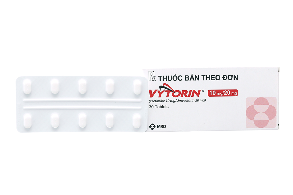 Vytorin 10mg/20mg trị rối loạn lipid máu (3 vỉ x 10 viên) - 08/2025 ...