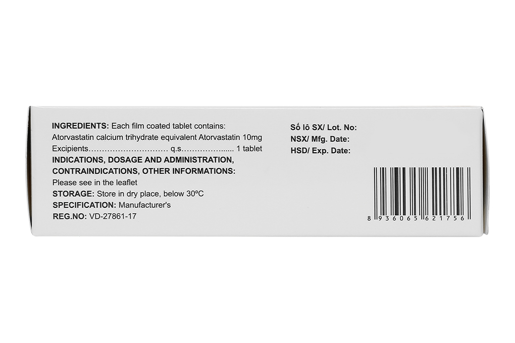 Lipidtab 10 trị tăng mỡ máu (3 vỉ x 10 viên) - 09/2025 ...