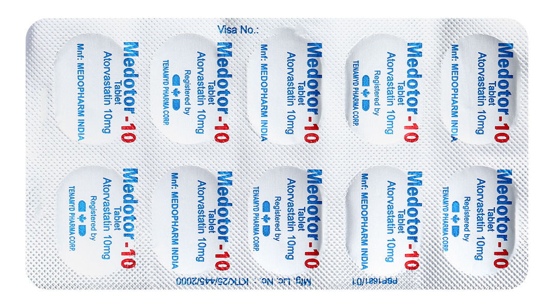 Medotor-10 trị rối loạn lipid máu (3 vỉ x 10 viên) - 09/2025 ...