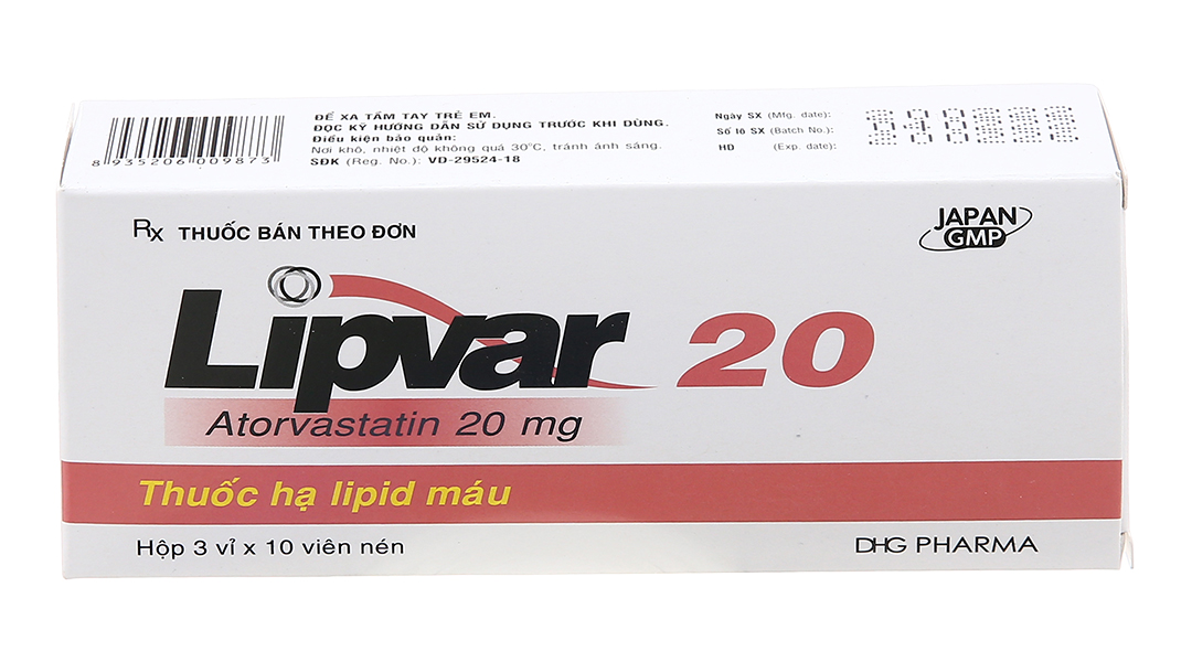Lipvar 20 trị rối loạn lipid máu (3 vỉ x 10 viên) - 09/2024 ...