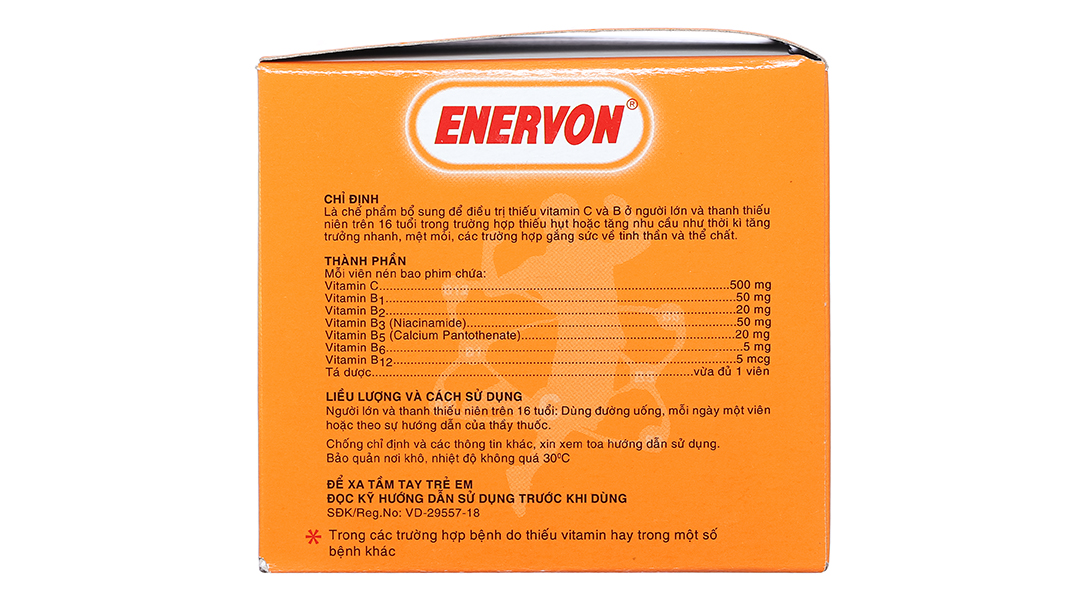 Thuốc Enervon bổ sung vitamin nhóm B và vitamin C - 08/2025 ...