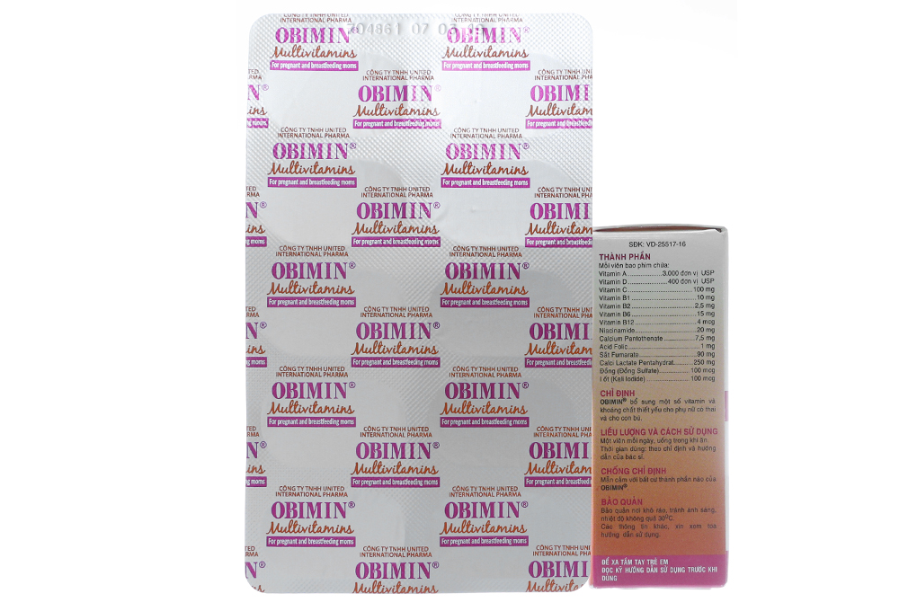 Viên nén Obimin Multivitamins bổ sung vitamin (3 vỉ x 10 viên) - 09/ ...