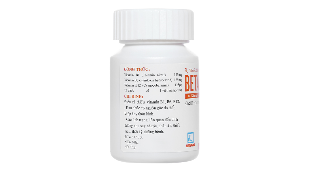 Betalgine điều trị thiếu các vitamin B1, B6, B12 lọ 80 viên - 10/2025 ...