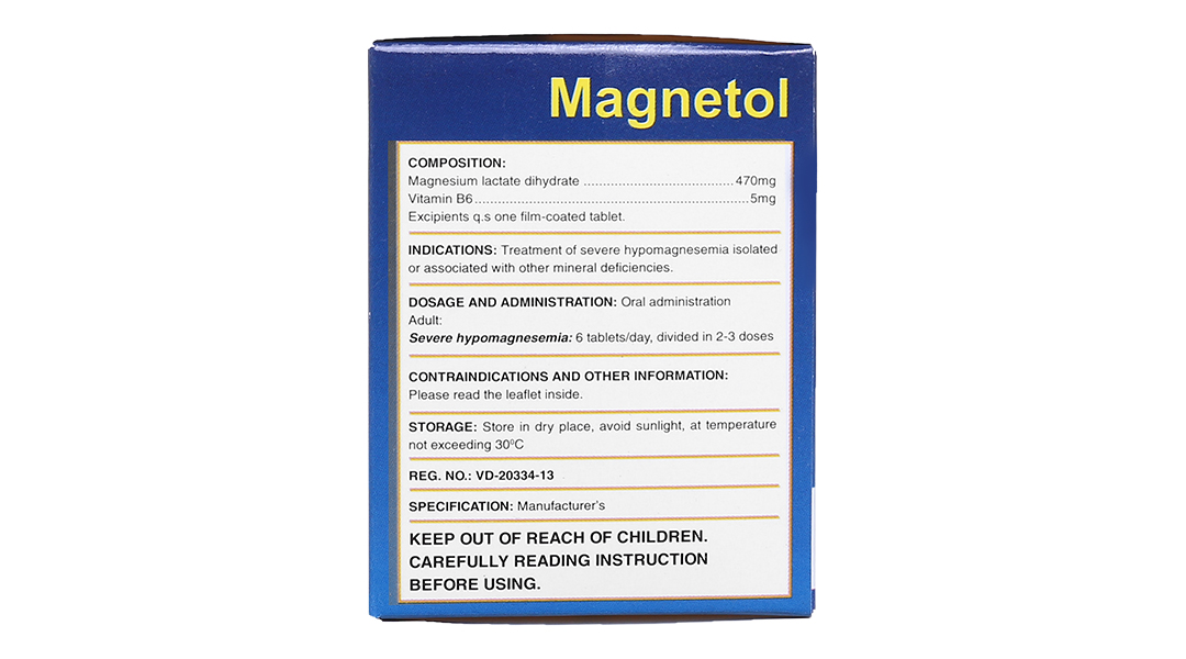Magnetol trị các trường hợp thiếu magie nặng (10 vỉ x 10 viên) - 12/ ...