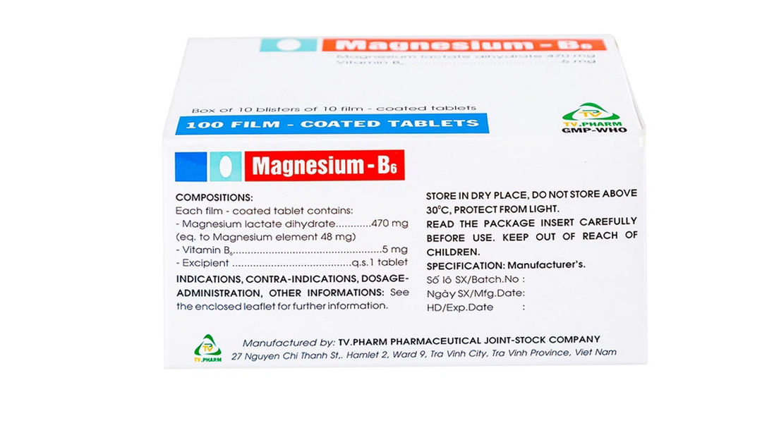 Magnesium - B6 TV.Pharm làm giảm các triệu chứng thiếu hụt magnesi (10 ...