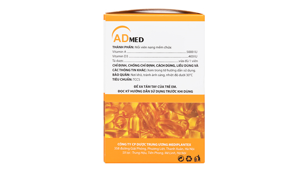 Admed trị tình trạng thiếu vitamin A-D (10 vỉ x 10 viên) - 12/2025 | nhathuocankhang.com