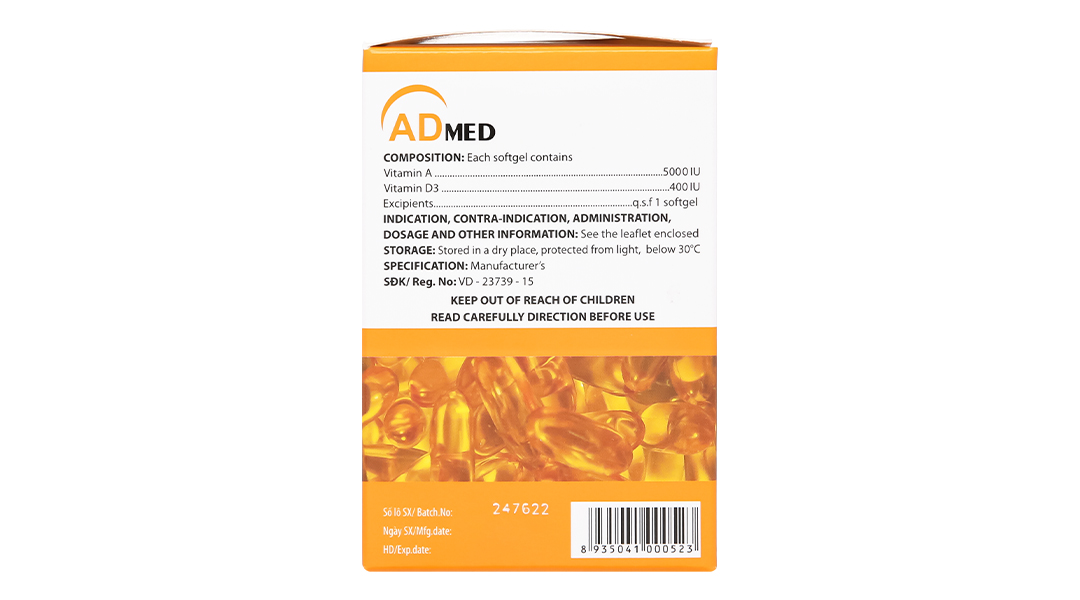 Admed trị tình trạng thiếu vitamin A-D (10 vỉ x 10 viên) - 12/2025 | nhathuocankhang.com