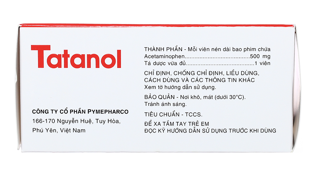 Tatanol 500mg giảm đau, hạ sốt từ nhẹ đến vừa (100 viên) - 10/2025 ...