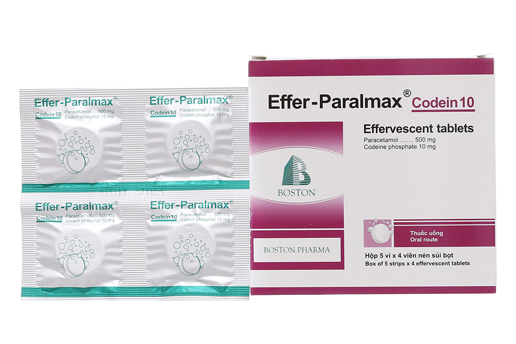 Effer-Paralmax Codein 10 giảm các chứng đau, hạ sốt hộp 20 viên - 08/ ...