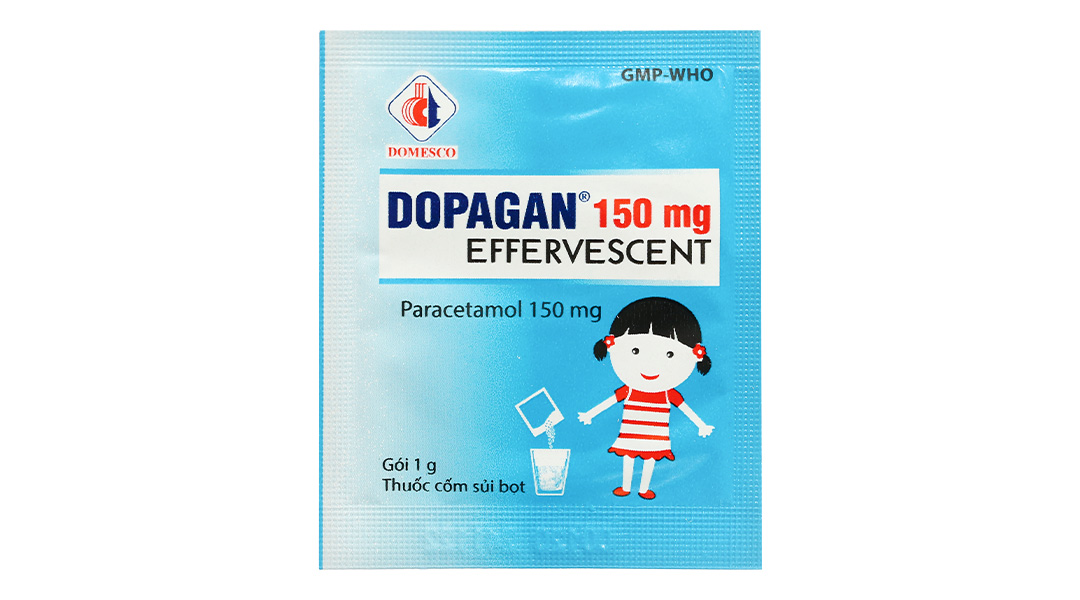 Thuốc cốm Dopagan 150mg Effervescent giảm đau, hạ sốt (12 gói x 1g ...