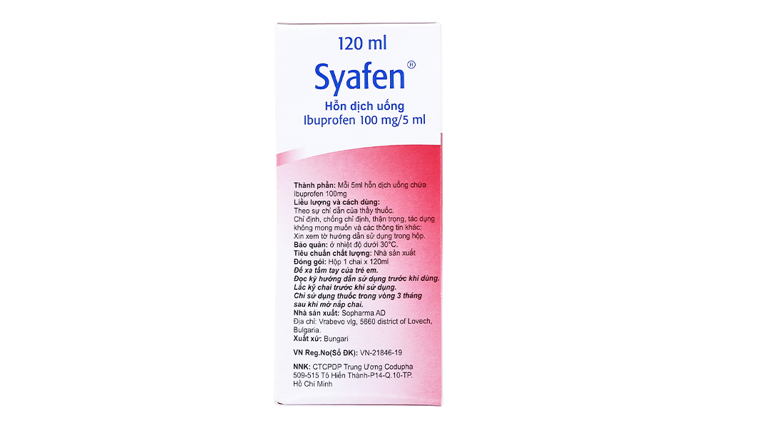 Hỗn dịch uống Syafen 100mg/5ml giảm đau, hạ sốt chai 120ml - 08/2025 ...