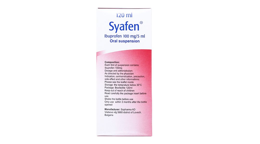 Hỗn dịch uống Syafen 100mg/5ml giảm đau, hạ sốt chai 120ml - 08/2025 ...