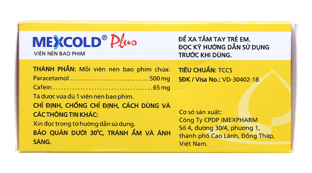 Mexcold Plus giảm đau, hạ sốt (10 vỉ x 10 viên) - 11/2025 ...