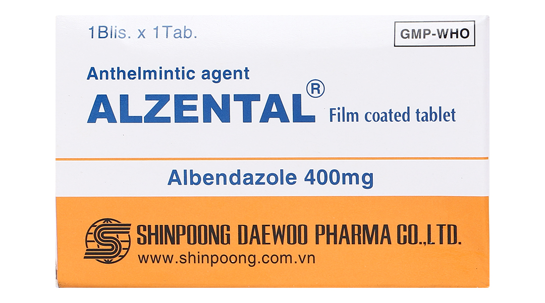 Thuốc Alzental 400mg điều trị nhiễm giun, sán (1 vỉ x 1 viên) - 01/2026 ...