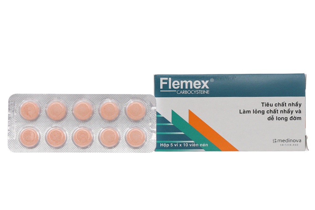 Flemex 375mg tan đàm trong bệnh lý hô hấp (5 vỉ x 10 viên) - 12/2025 ...
