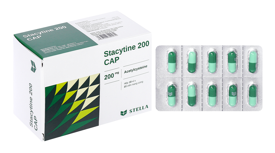 Stacytine 200 Cap tiêu nhầy trong bệnh lý hô hấp (10 vỉ x 10 viên) - 10 ...