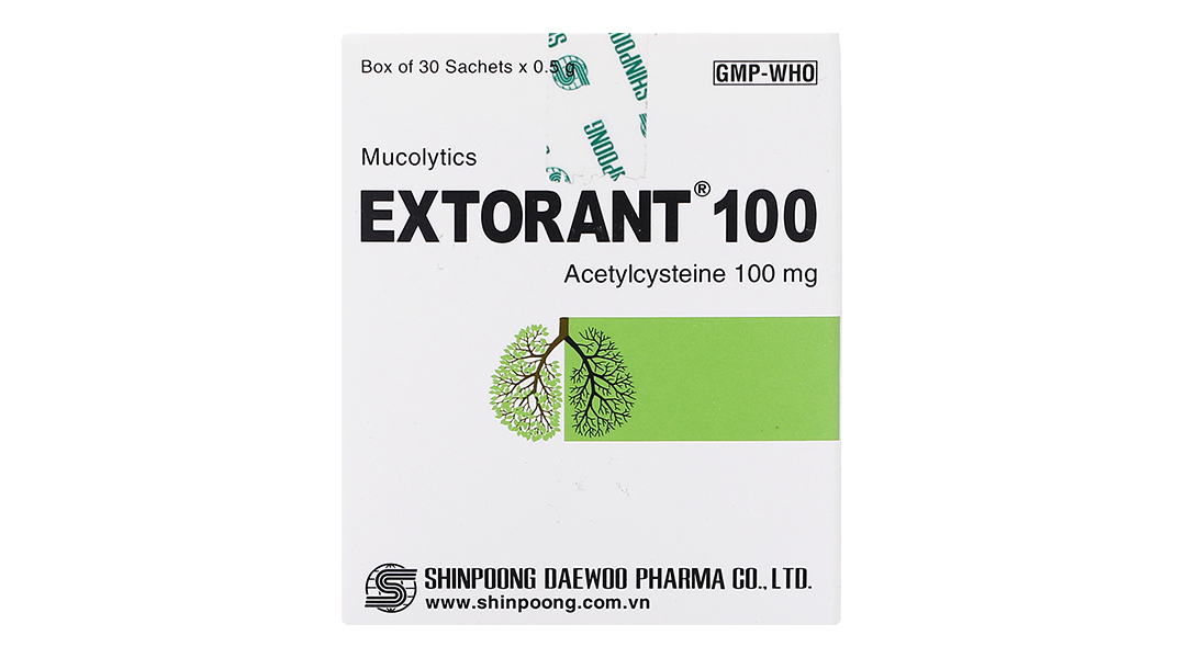 Thuốc cốm Extorant 100 tiêu nhầy trong bệnh lý hô hấp (30 gói x 0.5g ...