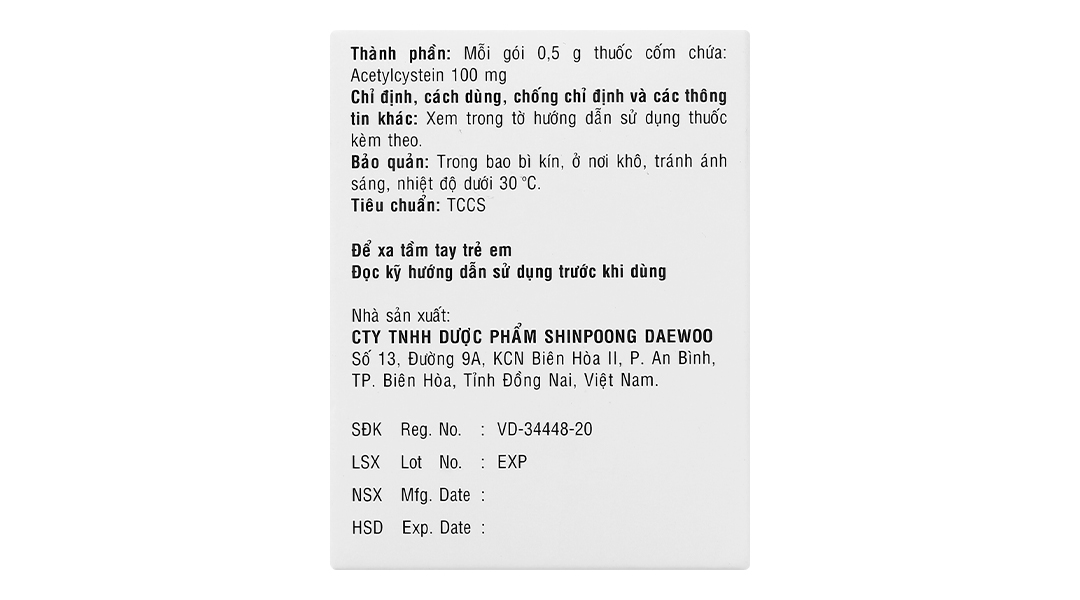 Thuốc cốm Extorant 100 tiêu nhầy trong bệnh lý hô hấp (30 gói x 0.5g ...