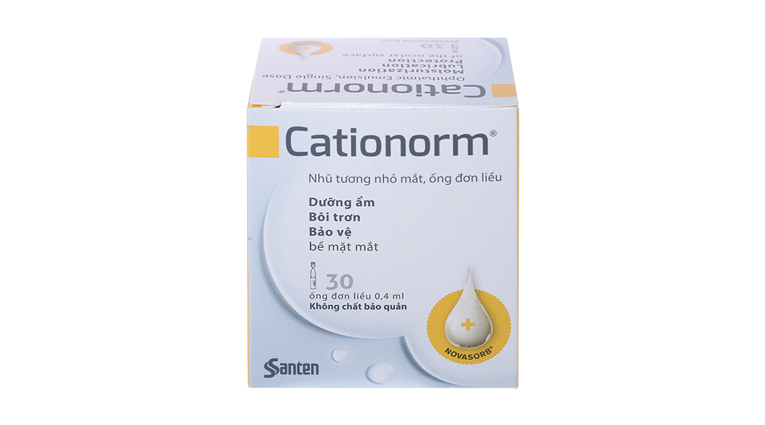 Nhũ tương nhỏ mắt Cationorm dưỡng ẩm, bôi trơn mắt (30 ống x 0.4ml ...