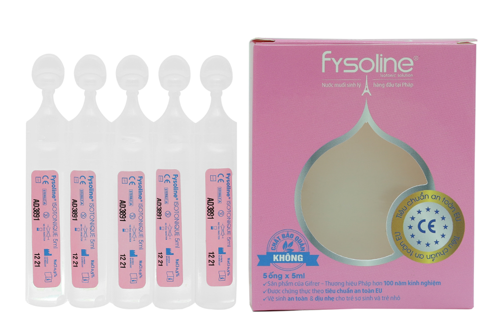 Nước muối sinh lý Fysoline đẳng trương vệ sinh mắt, mũi, miệng cho bé ...
