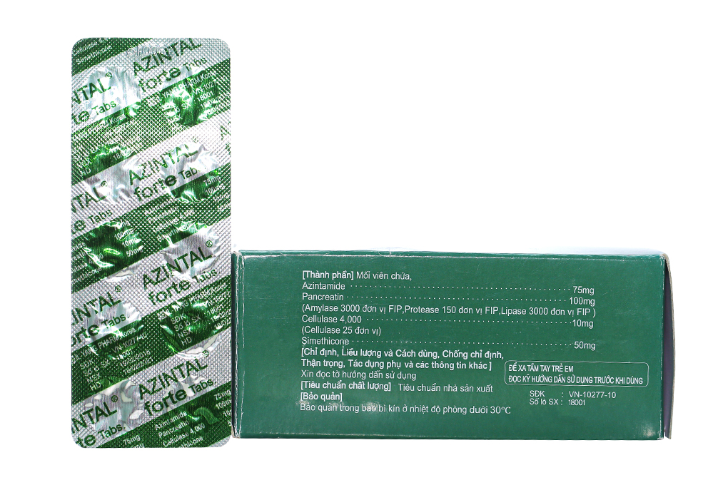 Azintal Forte Tabs trị đầy hơi, khó tiêu (10 vỉ x 10 viên) - 12/2025 ...