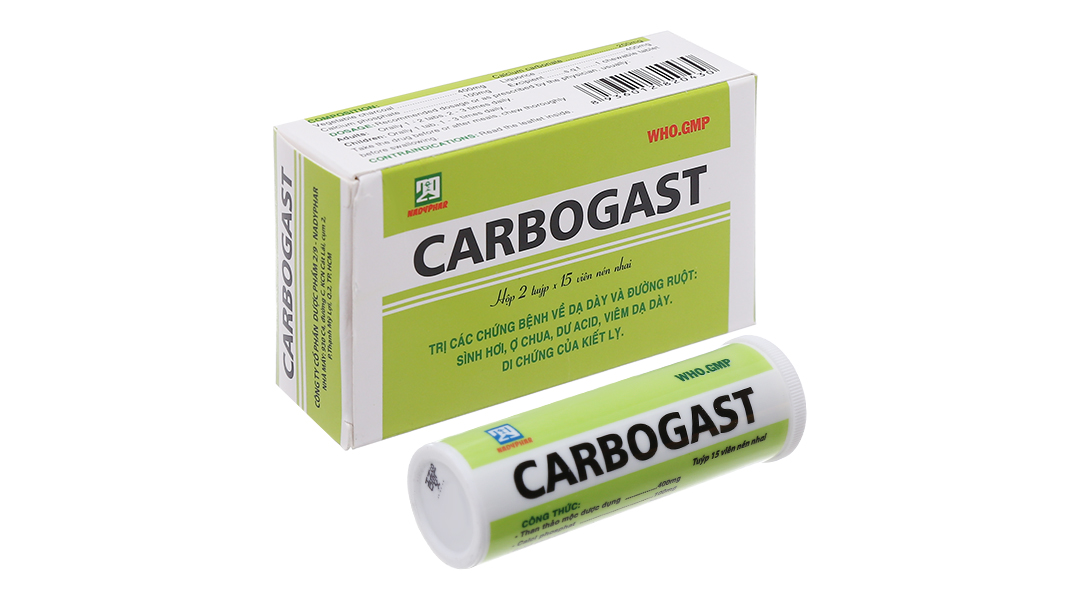 Thuốc Carbogast trị ợ chua, bệnh dạ dày và đường ruột (2 tuýp x 15 viên ...