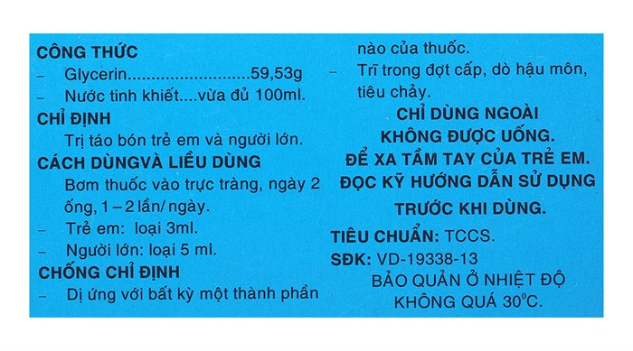 Dung dịch bơm trực tràng trị táo bón Rectiofar 5ml hộp 40 ống